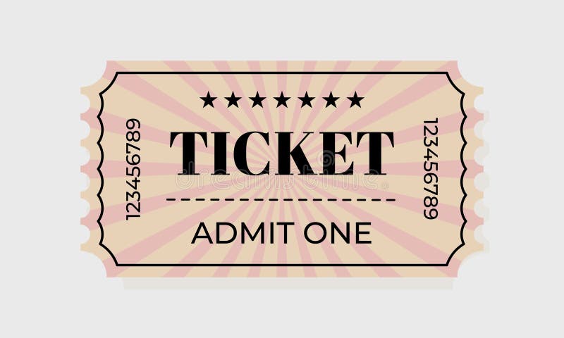 Vintage Ticket Design with Bold Typography and Sunburst Pattern for ...