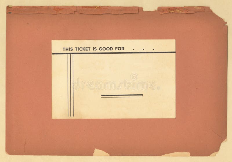Vintage Ticket on Old Paper Stock Photo - Image of antique, piece: 7647766
