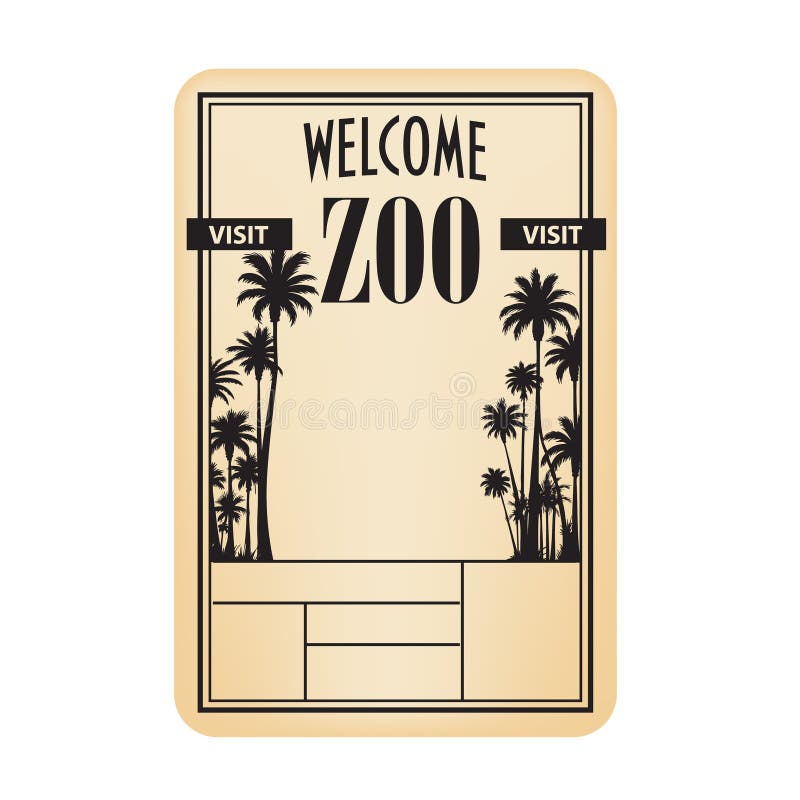Vintage Ticket Visit the Zoo Stock Vector - Illustration of industry ...