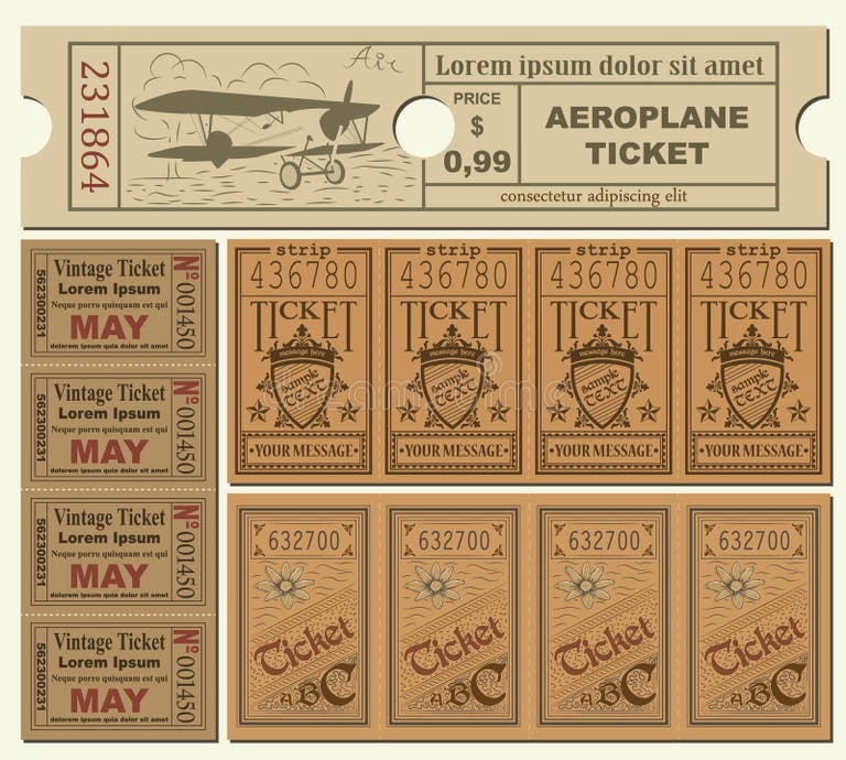 Vintage Tickets Stock Illustrations – 5,511 Vintage Tickets Stock ...