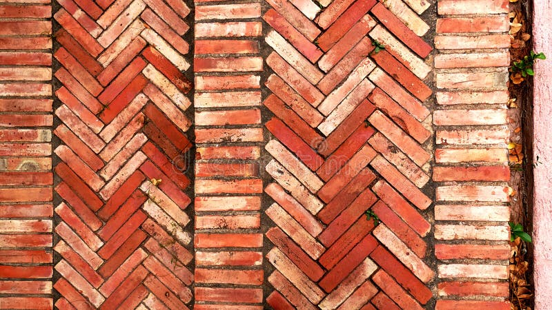 Vintage Brown Bricks Pattern on the Floor Stock Photo - Image of ...