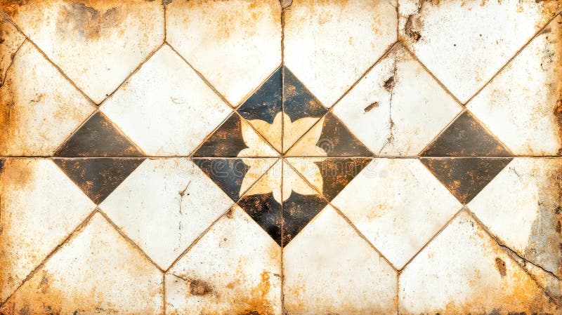 Vintage Tiles Showing a Worn Look and Antique Pattern Creating a ...
