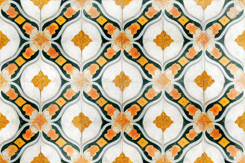 Vintage Tiles, Seamless Pattern, Background Stock Illustration ...