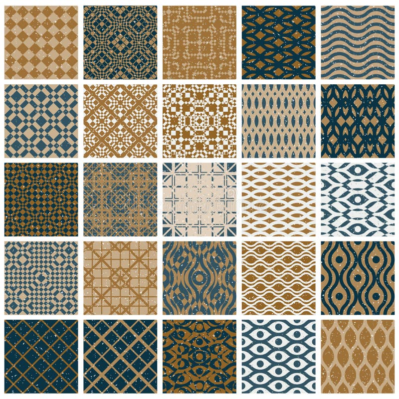 Seamless Geometric Patterns Set Stock Vector - Illustration of ornate ...