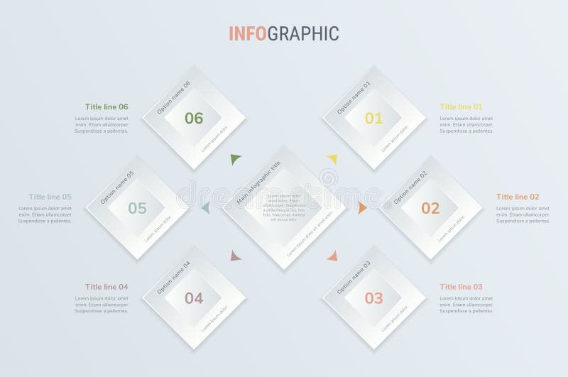 Vintage Vector Infographics Timeline Design Template with Square ...