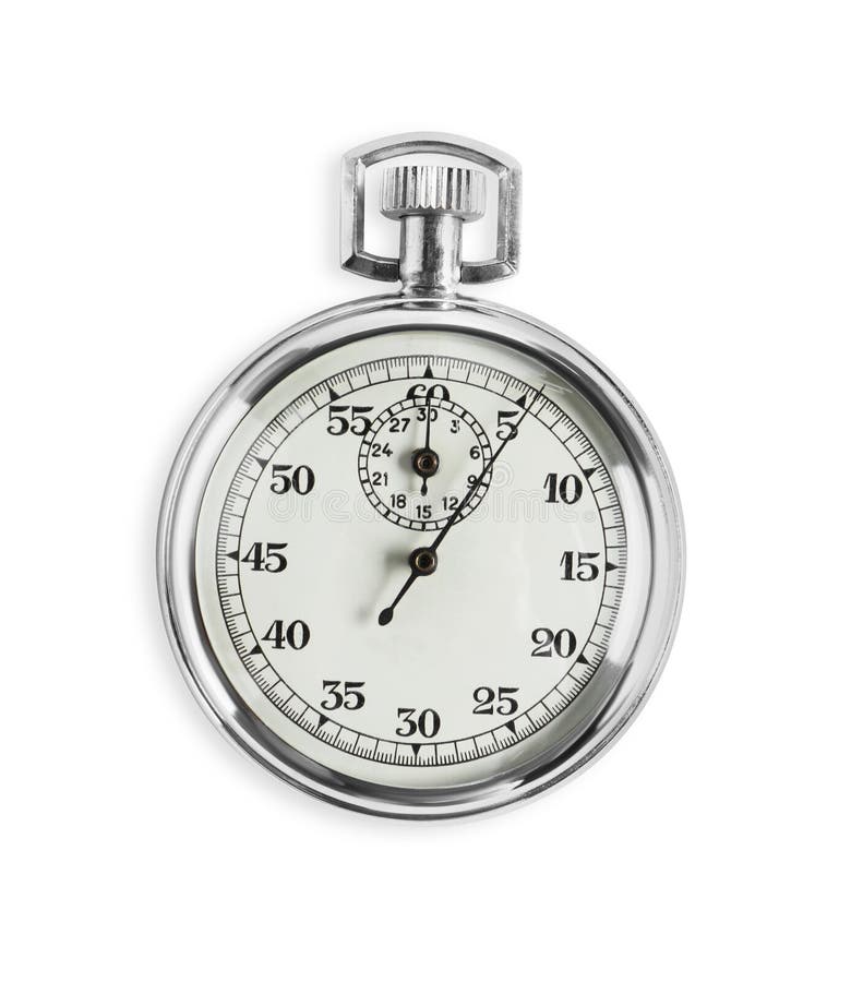 Vintage Timer Isolated on White, Top View. Measuring Tool Stock Photo ...