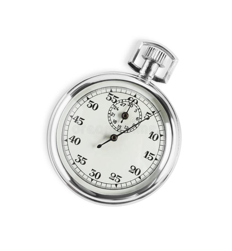 Vintage Timer Isolated on White, Top View. Measuring Tool Stock Image ...