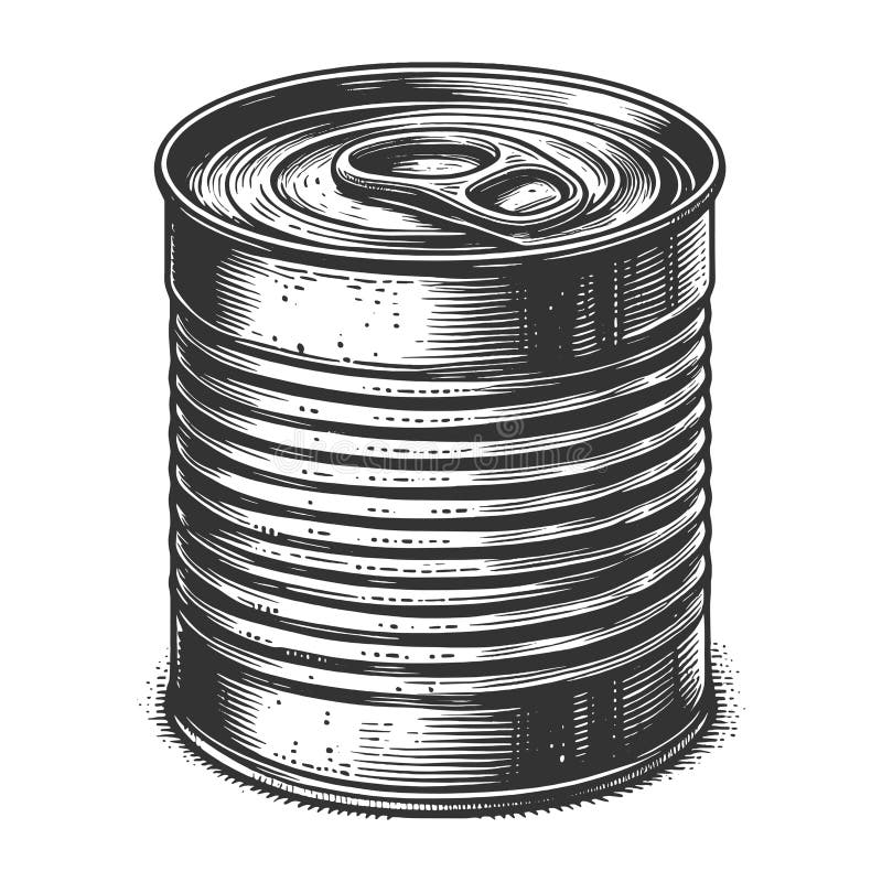 Vintage Tin Can Engraving Vector Illustration Stock Vector ...