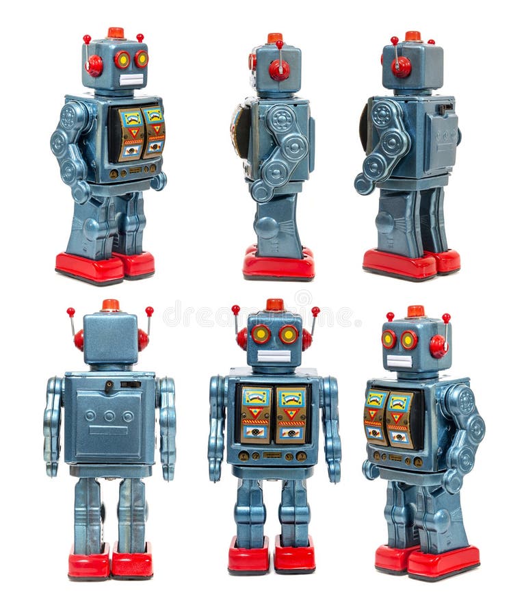 Vintage tin robot toy stock image. Image of robot, futuristic - 129078781