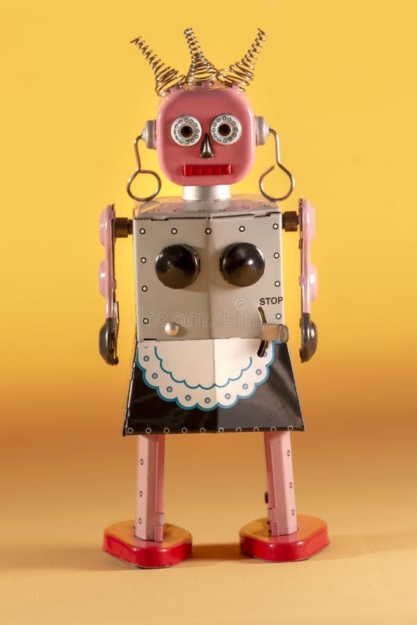 Vintage tin robot toy stock photo. Image of ancient - 129081272