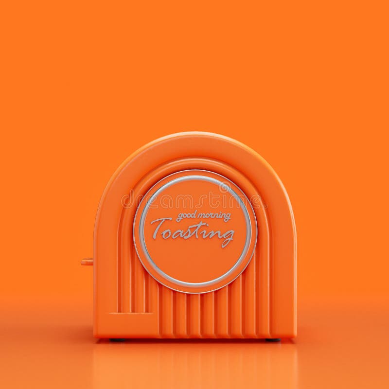 Vintage Toaster, Retro Kitchen Appliance Front View, 3d Rendering Stock ...