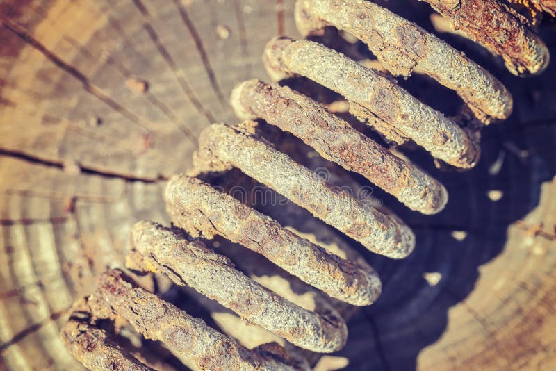 Vintage Toned Old Rusty Spring. Stock Image - Image of focus, vintage ...