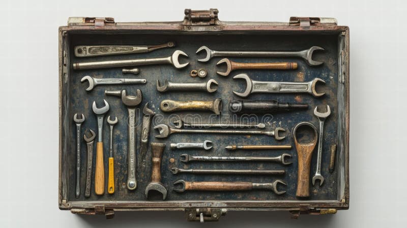 Vintage Toolbox, a Collection of Classic Tools Stock Illustration ...