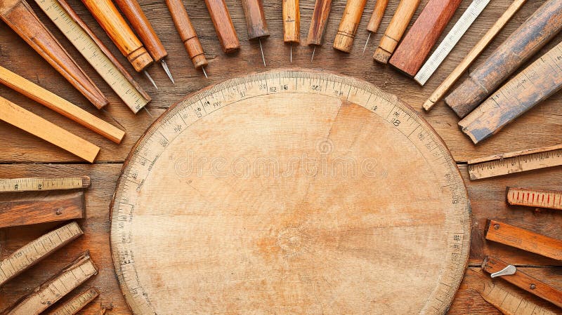 Vintage Tools Arranged on Wood, Workspace Background Stock Image ...