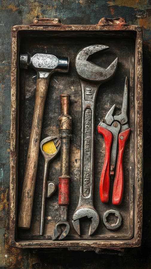Vintage Tools in Rusty Toolbox, a Rustic Display of Handcrafted ...