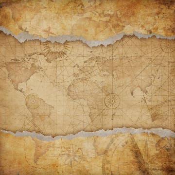 Vintage torn world map stock illustration. Illustration of blank ...