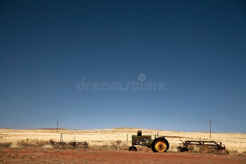 Vintage Tractor and Old Field Stock Image - Image of beauty, outdoors ...