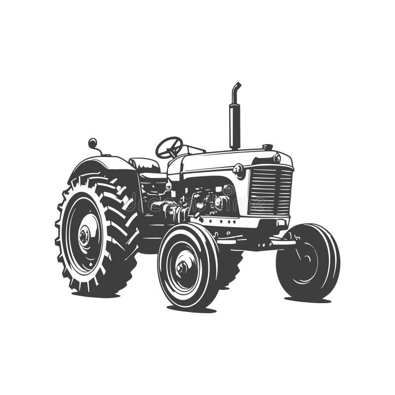 Vintage Tractor Design Illustration Stock Illustration - Illustration ...