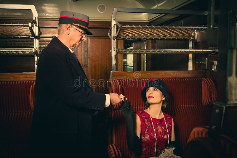 Vintage Train Conductor in 1920 Stock Image - Image of baggage, guard ...