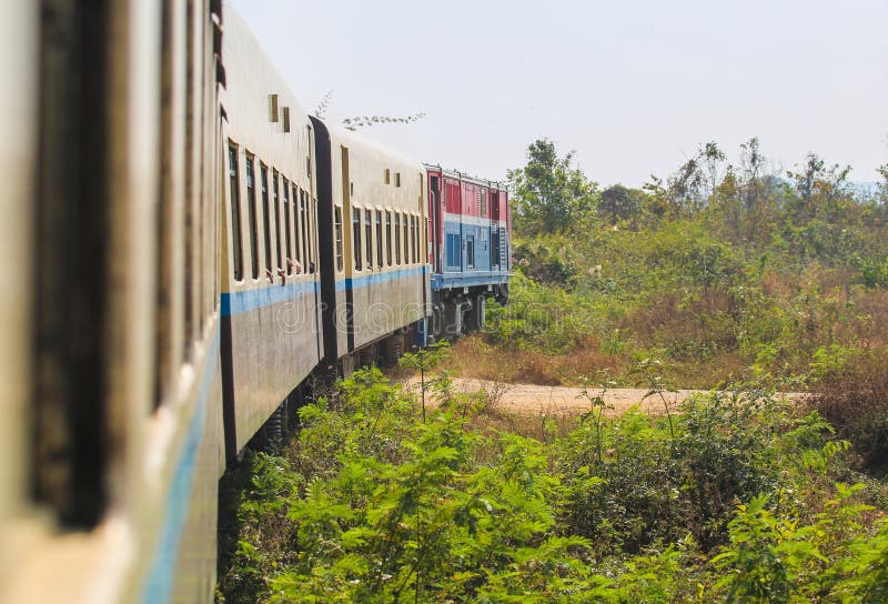 Myanmar train carriage stock image. Image of tourism - 62367211