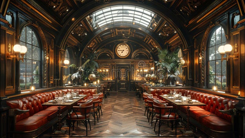 Vintage Train-themed Restaurant with Booth Seating in Old Carriages3D ...