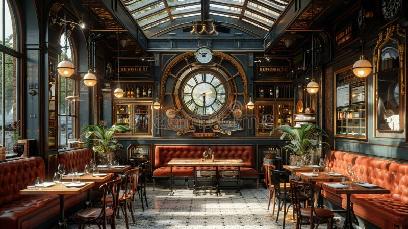 Vintage Train-themed Restaurant with Booth Seating in Old Carriages3D ...