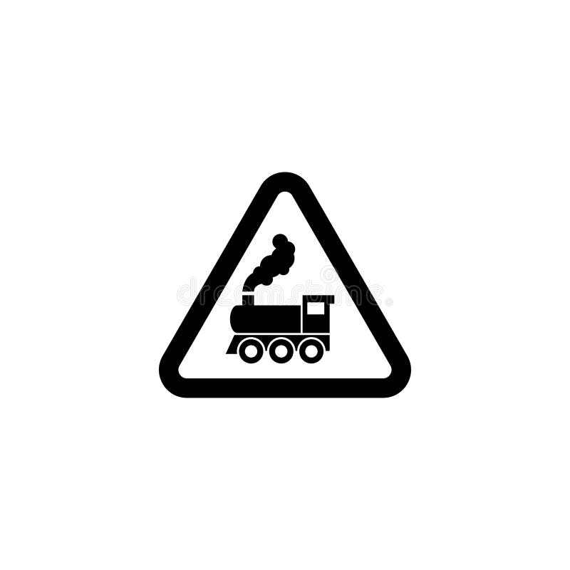Vintage Train Warning Sign, Triangular Caution Symbol Stock ...