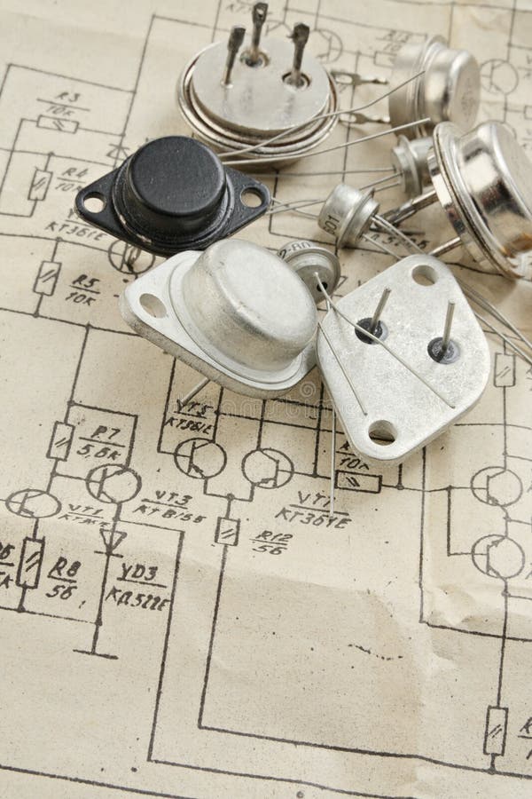 The Old and Vintage Transistors,copper Wire, Resistors Stock Photo ...