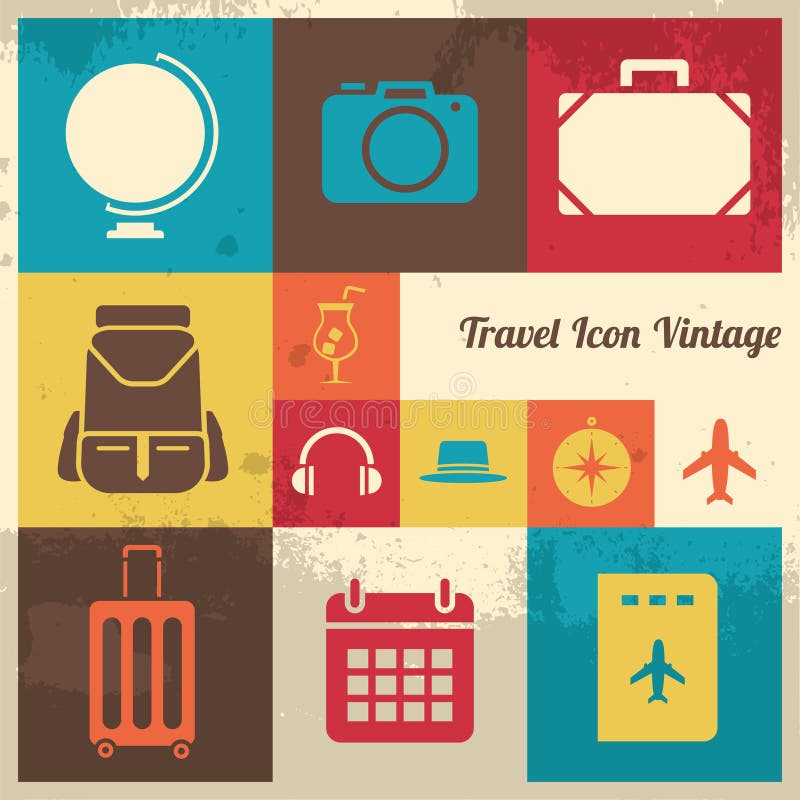 Vintage Travel Icon stock vector. Illustration of restaurant - 56670636