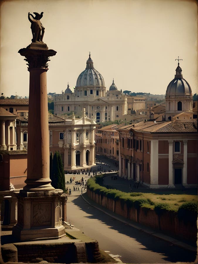 Vintage Travel Poster of Rome Italy Stock Illustration - Illustration ...