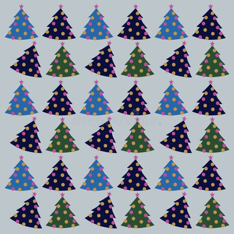 Vintage Trees with Lights Pattern Texture Background Stock Vector ...