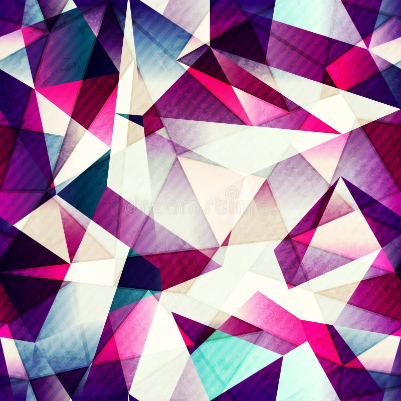 Vintage Triangle Seamless Pattern with Grunge Effect Stock Vector ...