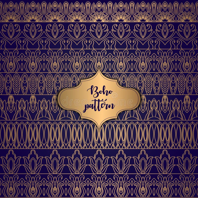 Vintage Tribal Seamless Pattern. Ethnic Boho Floral Elements Stock ...