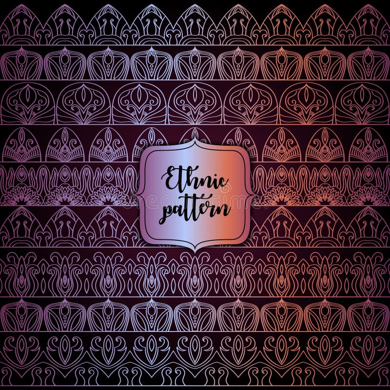 Vintage Tribal Seamless Pattern. Ethnic Boho Floral Elements Stock ...