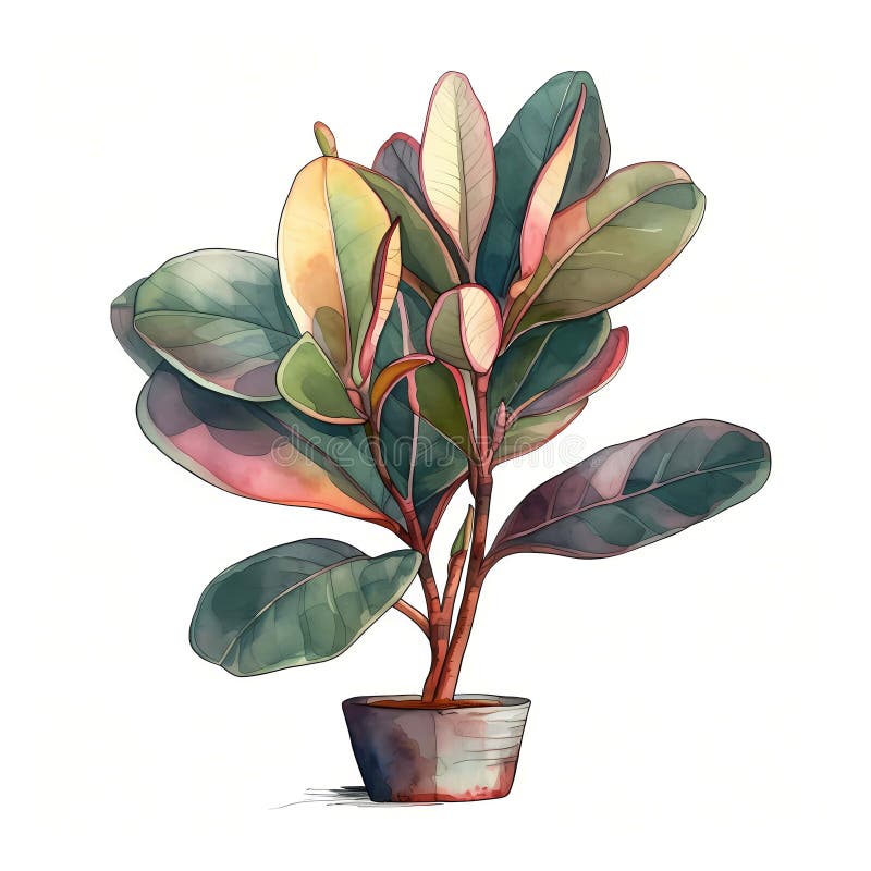 Green Vintage Tropical Vintage Tree in Clay Pot Isolated Stock ...