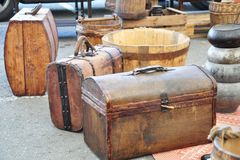 Vintage trunks stock image. Image of travel, flea, vintage - 24984433