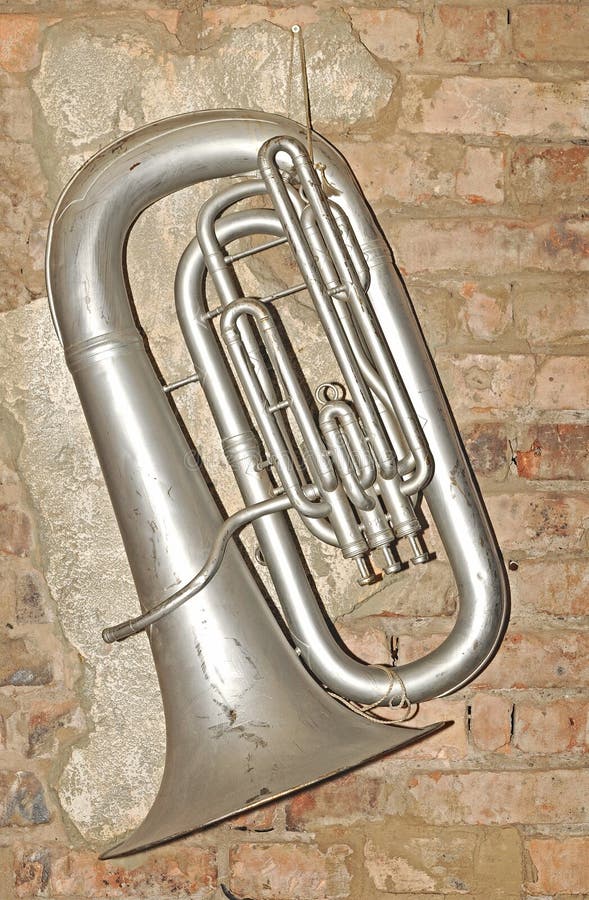 Antique Tuba Isolated with a Clipping Path Stock Photo - Image of ...