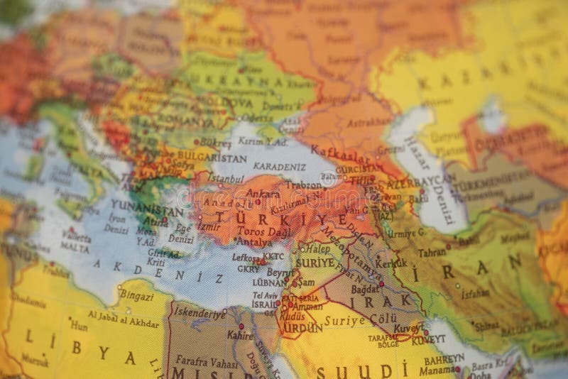 Vintage Turkish Map stock image. Image of country, europa - 174910307