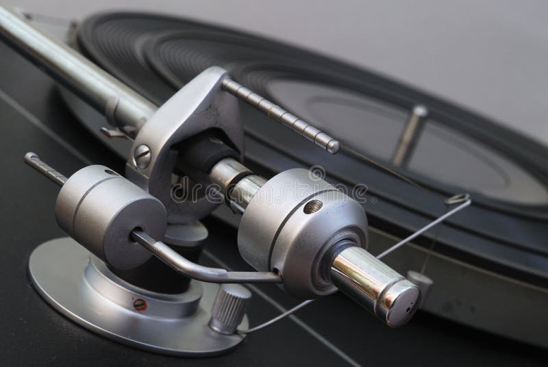 Vintage Turntable with Disc on Wood Stock Image - Image of soundtrack ...