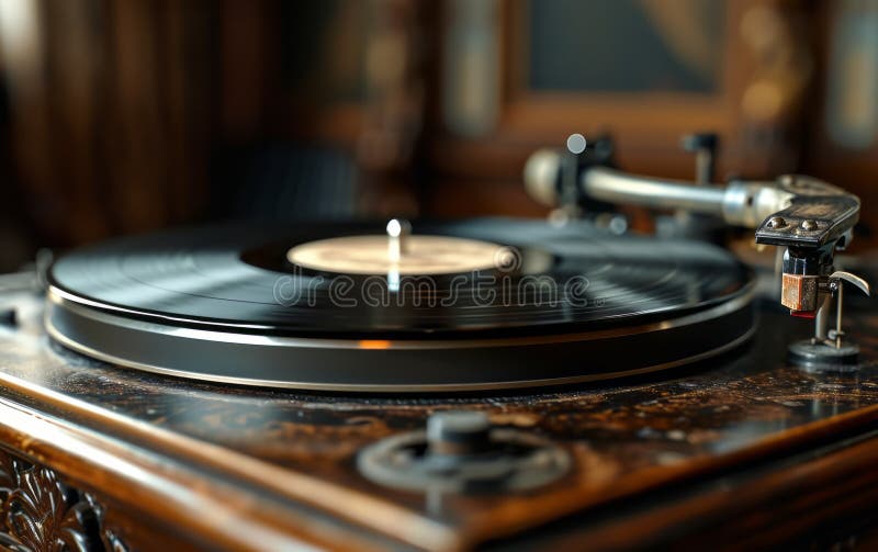 Vintage Turntable with a Classical Music Record Stock Photo - Image of ...