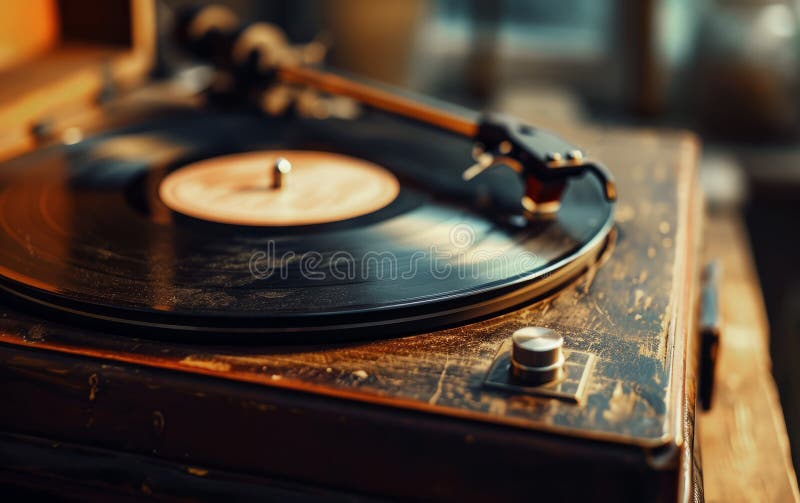 Vintage Turntable with a Classical Music Record Stock Illustration ...