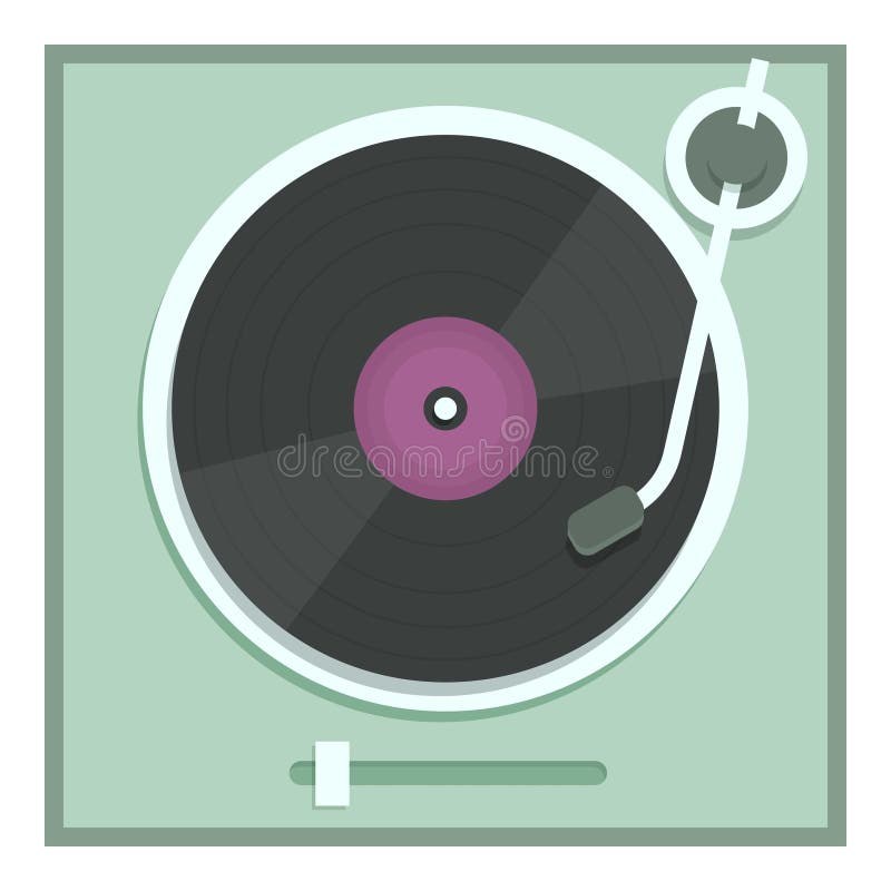 Vintage Turntable Flat Design Illustration Stock Vector - Illustration ...