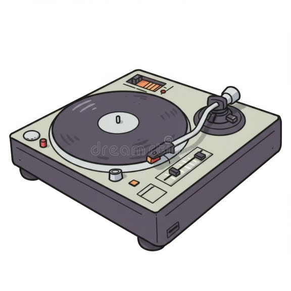 Vintage Turntable Illustration Stock Illustration - Illustration of ...