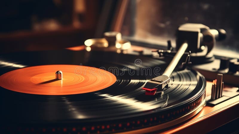 Vintage Turntable Spinning Classic Record Stock Illustration ...
