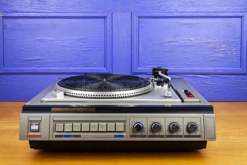 Vintage Turntable Vinyl Record Player Stock Image - Image of disc ...