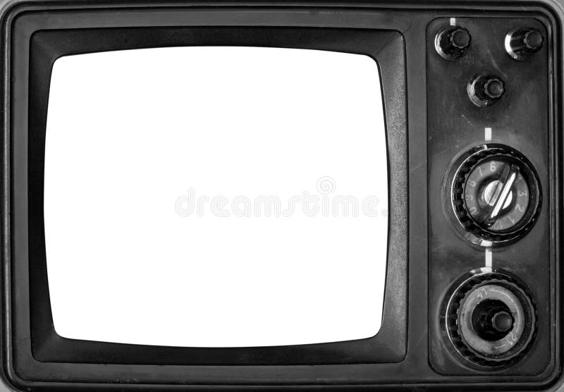 Vintage TV with Isolated Screen Stock Image - Image of buttons, texture ...