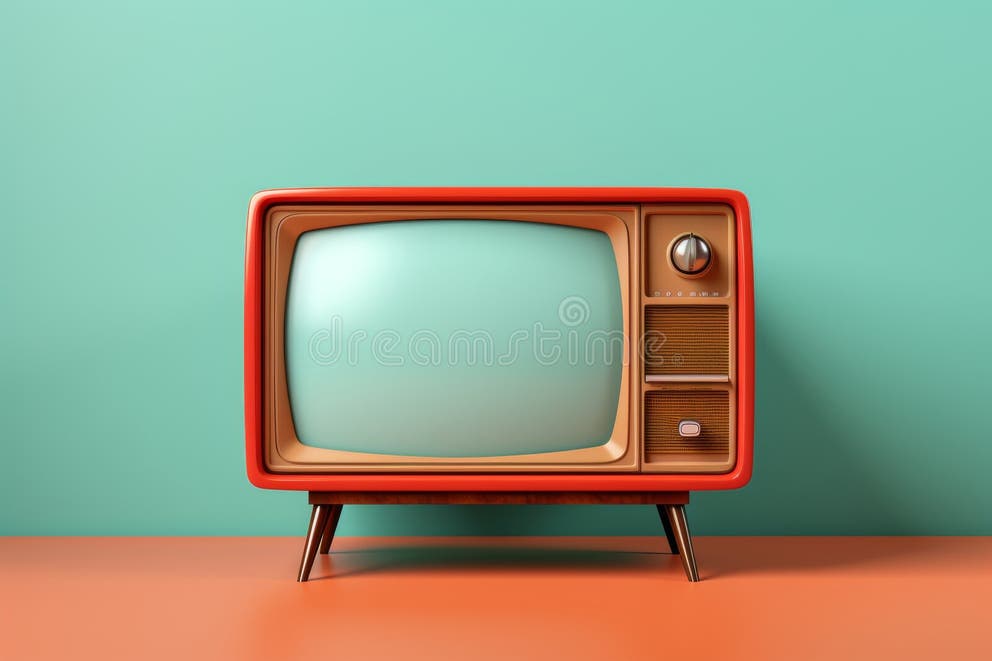 Vintage Tv Screen Mockup Transformed with Generative Ai Technology for ...
