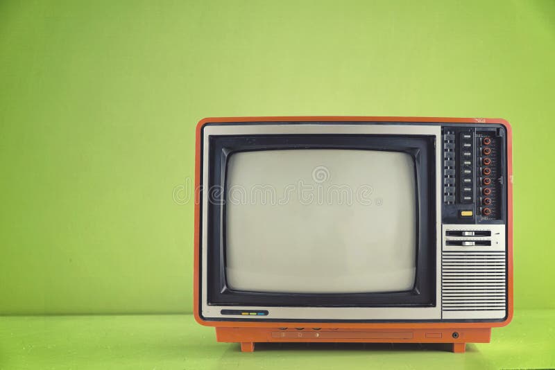 Vintage TV Set Isolated. Retro Television - Old Vintage Red Television ...