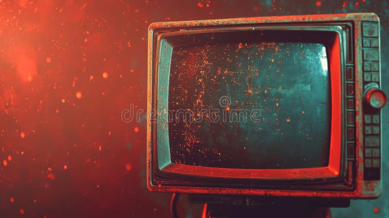 Vintage Tv with Static Noise and Glitch Effects. Concept of Retro ...