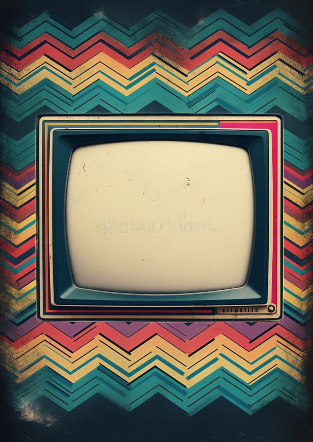 Vintage TV Static Pattern Frame 80s Retro Nostalgic Stock Illustration ...